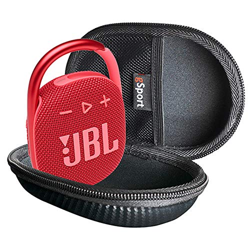 JBL Clip 4 Waterproof Portable Bluetooth Speaker Bundle with gSport Carbon Fiber Case (Red)