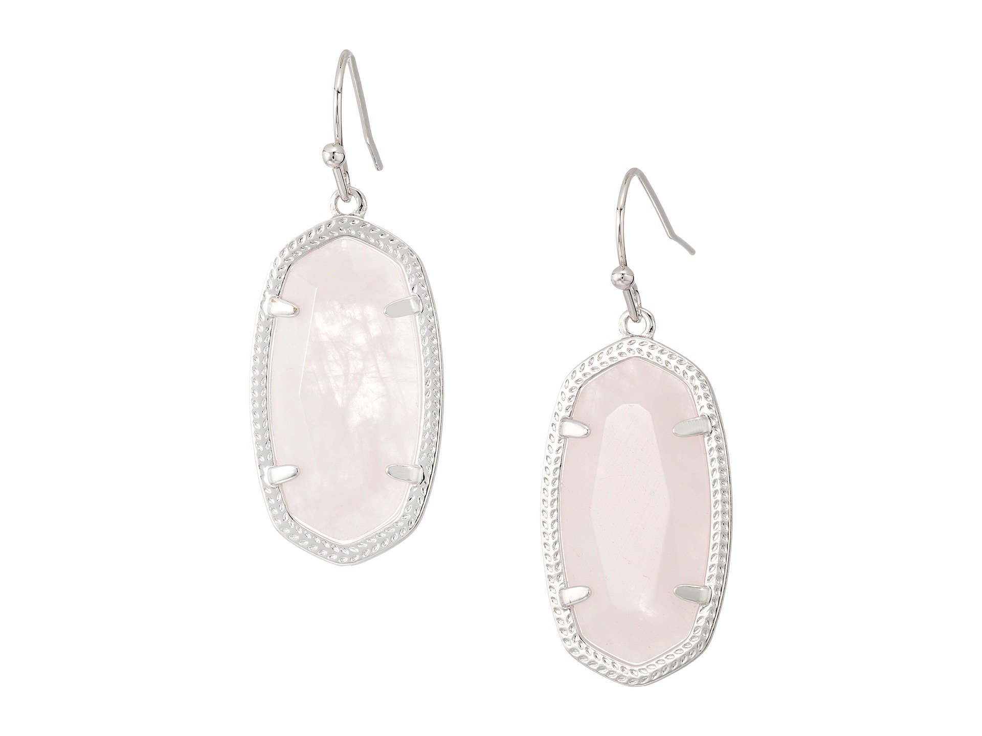 Kendra Scott Dani Earrings Rhodium/Rose Quartz One Size