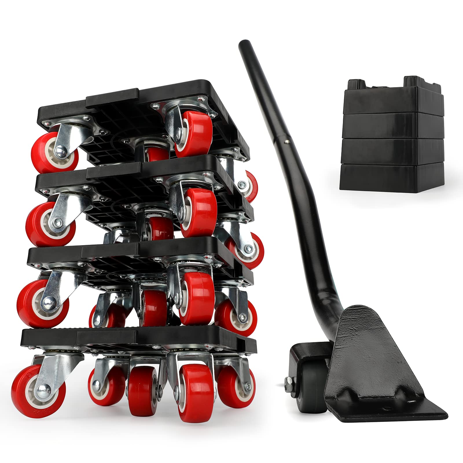 Insdawn Furniture Dolly with 5 Wheels & Furniture Lifter Set,Furniture Sliders 360°Rotation Wheels,5 Wheels Moving Dolly Load Capacity 1000LBs Total,Suitable for Sofa,Refrigerator,etc,XL-size,4 packs