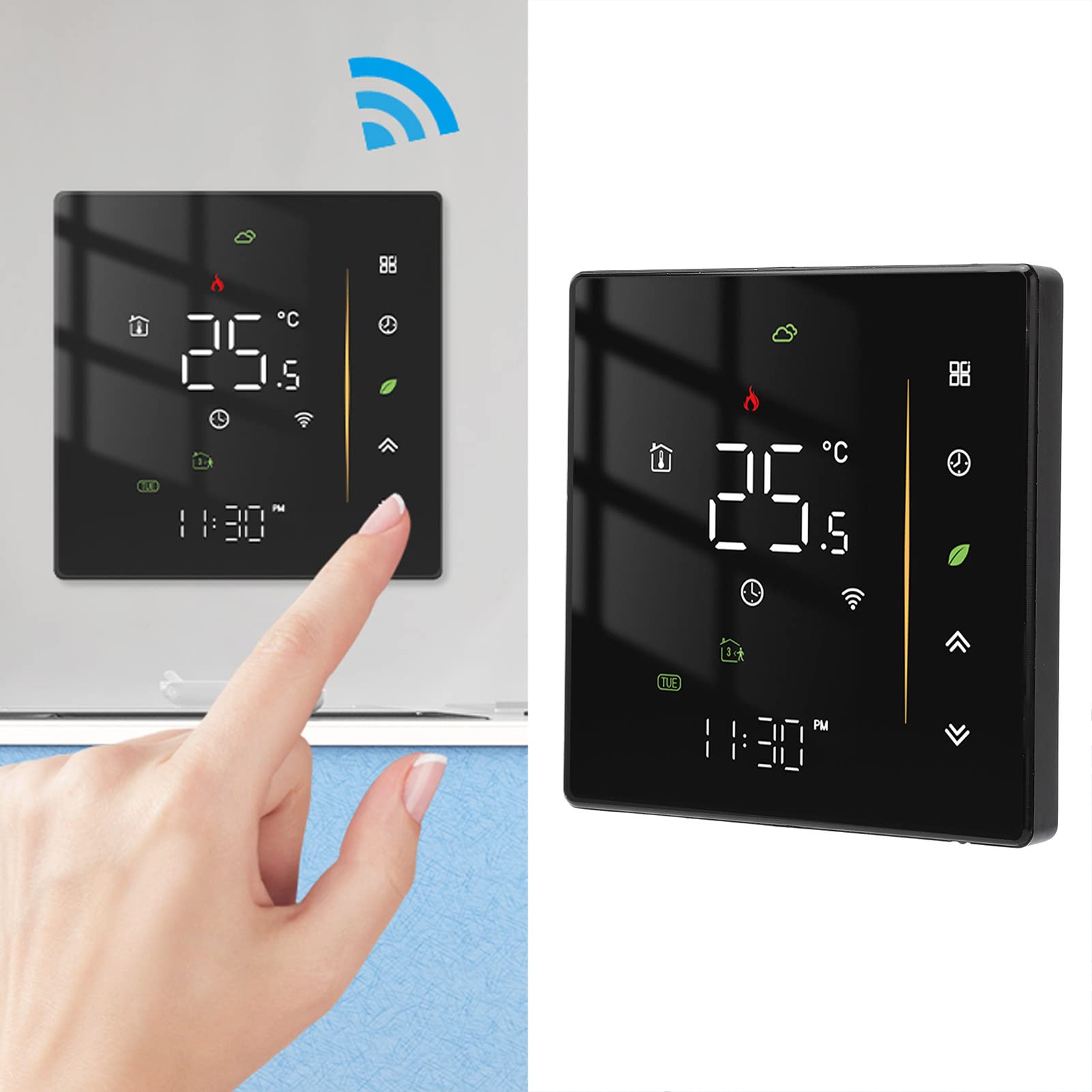 Intelligent Constant Temperature Controller WiFi Electric Floor Heating Smart Temperature Control Switch Black