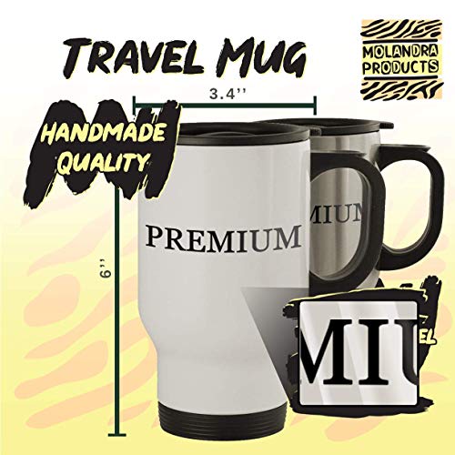 Molandra Products Hand Made Letters - 14oz Stainless Steel Travel Mug, White