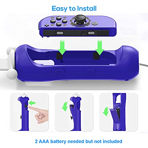 Lighted Game Sword, Compatible with Nintendo Switch Game The Legend of Zelda Skyward Sword HD, Switch Led Sword for Nintendo Switch JoyCon (R), Accessories Controller Handle Grip with Hand Strap, Navy