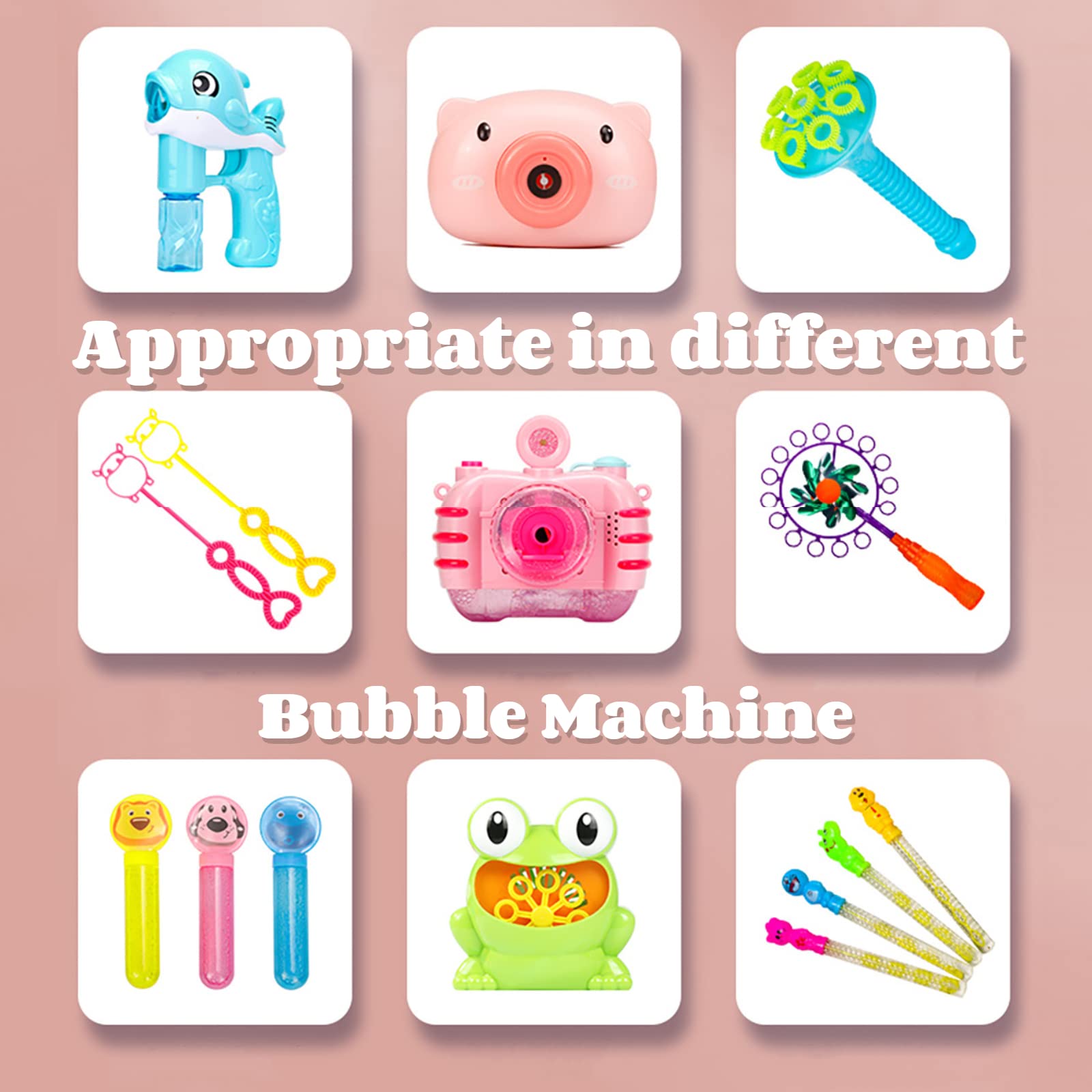 JIATELIN Bubble Concentrated Solution,Great As Bubble Solution for Bubble Machines,Bubble Guns,Bubble Gun Blower,Bubble Wands,Bubble Refills.Non Toxic Bubbles.