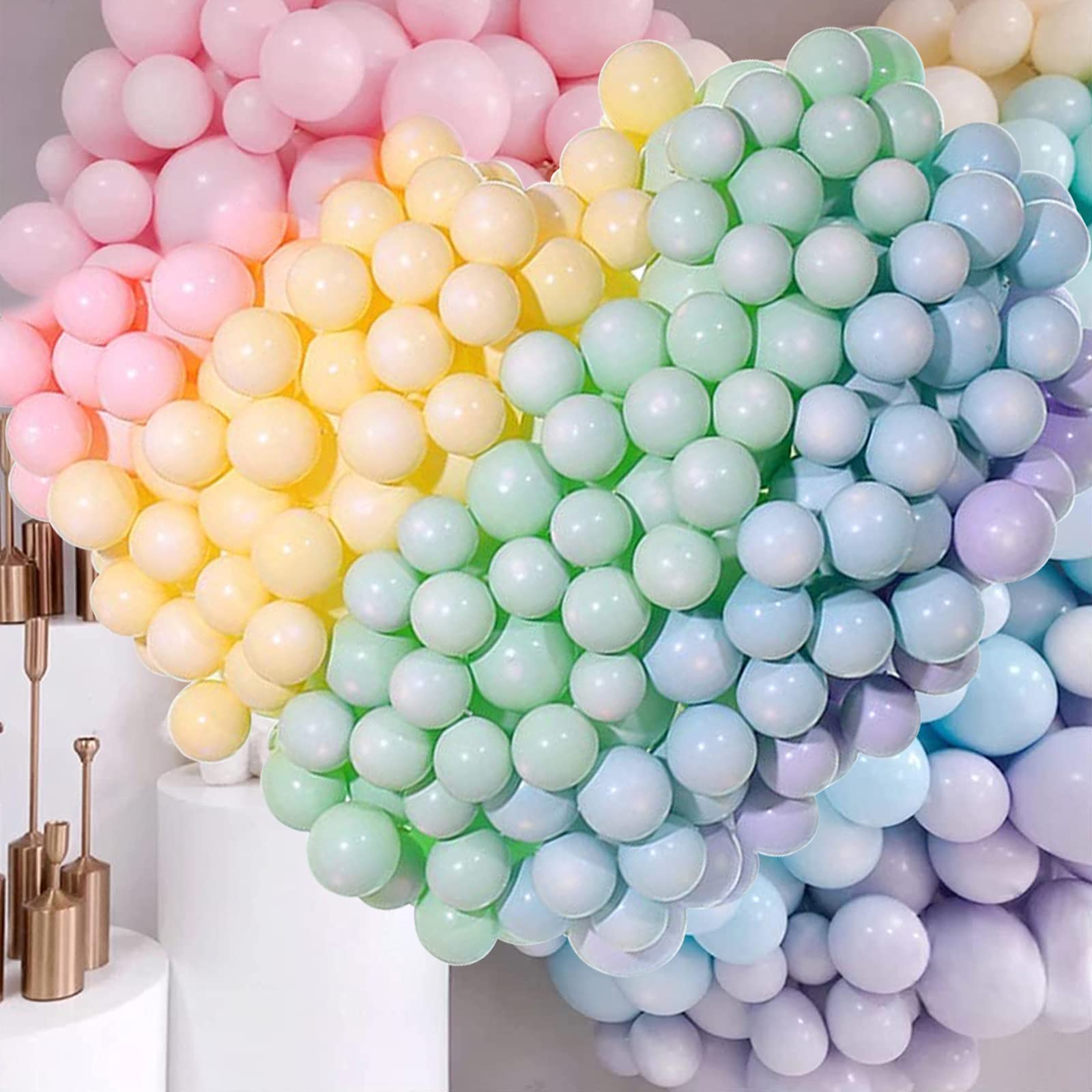 Kalyerparty Pastel Balloons,100 Pcs 10inches Assorted Pastel Balloons for Birthday Baby Shower Party Decorations