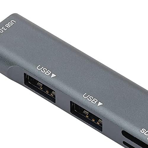 Ronyme Compact USB 3.0 Docking Hub, with Card Reader TF/x USB 2.0 5 in 1 Aluminum Alloy Multi Ports Splitter for PC Gaming Desk Accessories