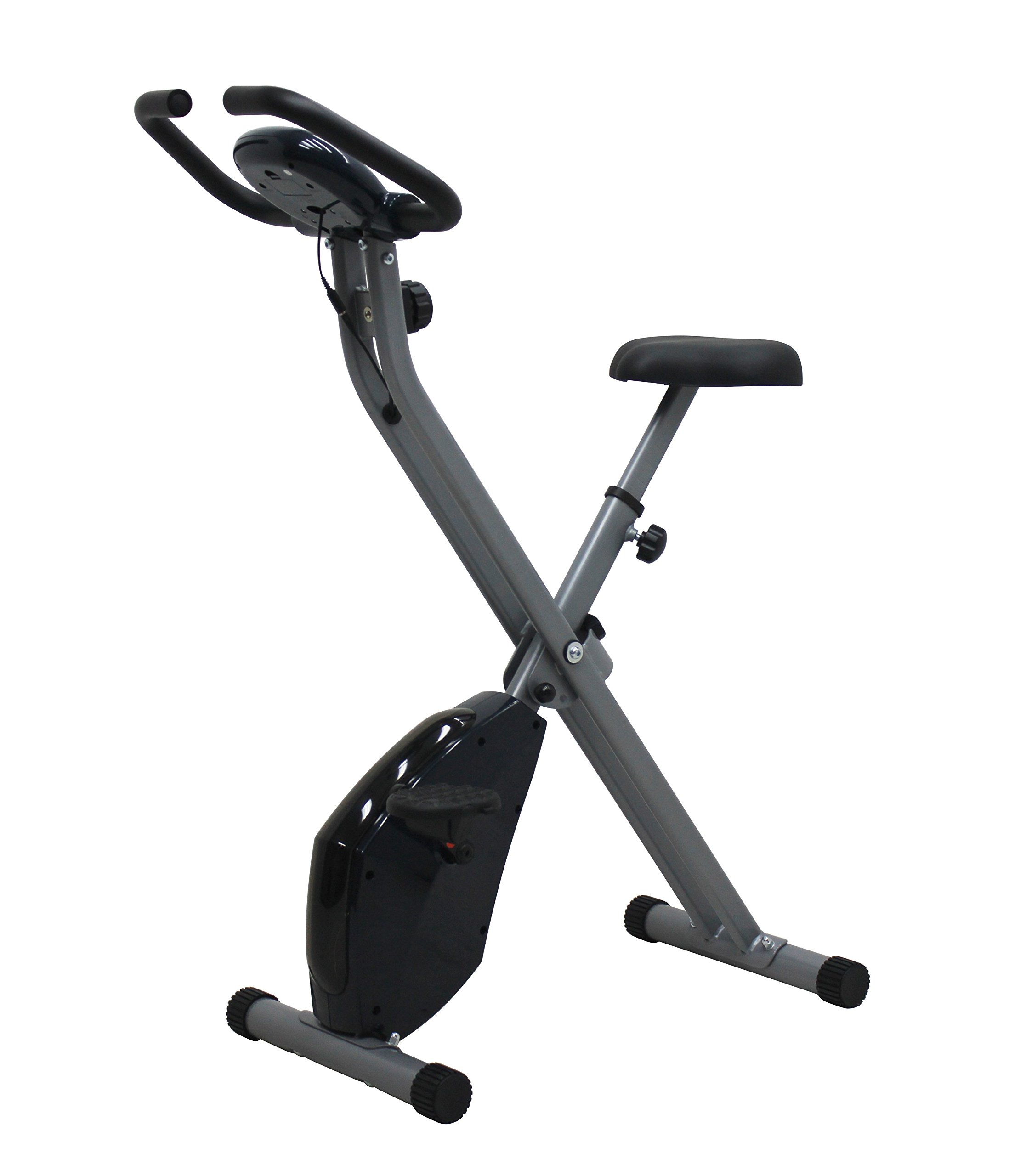 iLIVING USA Folding Upright The X-Bike with Calorie Counter, Grey