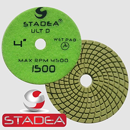 Stadea PPW104X Granite Polishing Pads 4" Diamond Pad 400 Grit For Granite Quartz Stones Polish