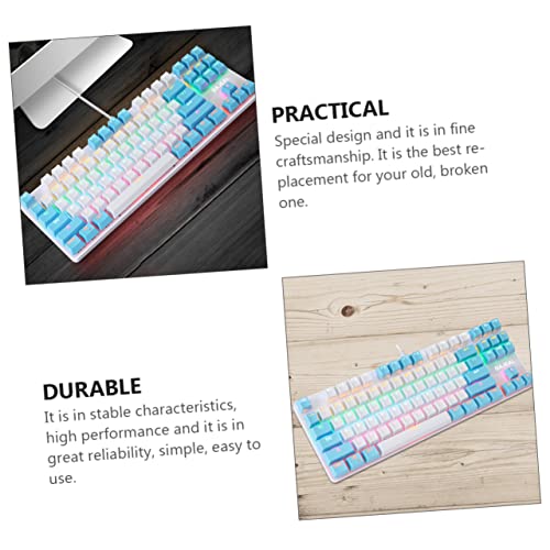 SOLUSTRE Keyboard Wired Keyboard USB Keypad Mechanical Keyboards Gaming Keyboard Wired USB Keyboard Mechanical Gaming Keyboard Computer Abs Fashion White Computer Keyboard
