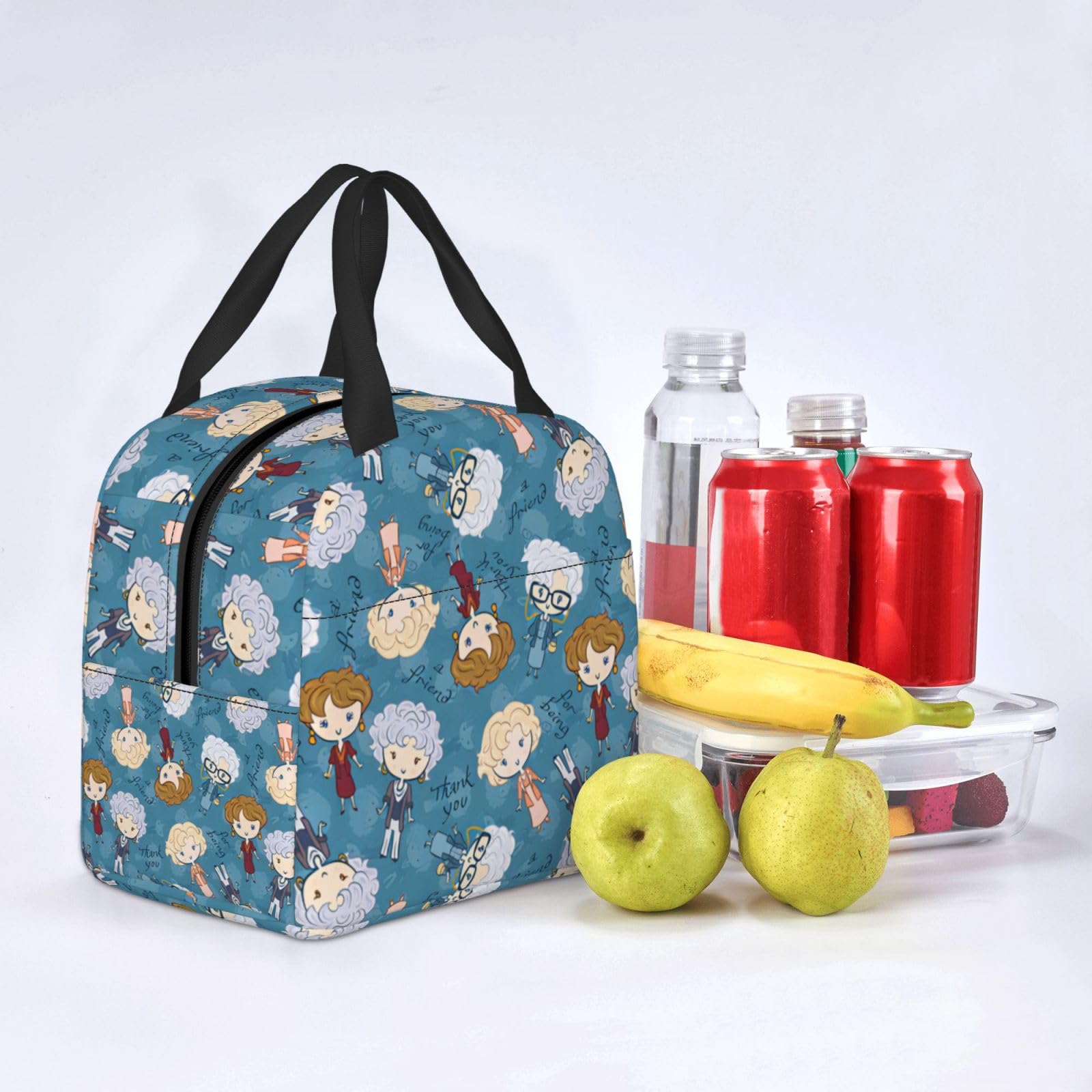 ITOMEN Reusable Lunch Bag Large Lunch Tote Lunch Box Container for Women (Blue)