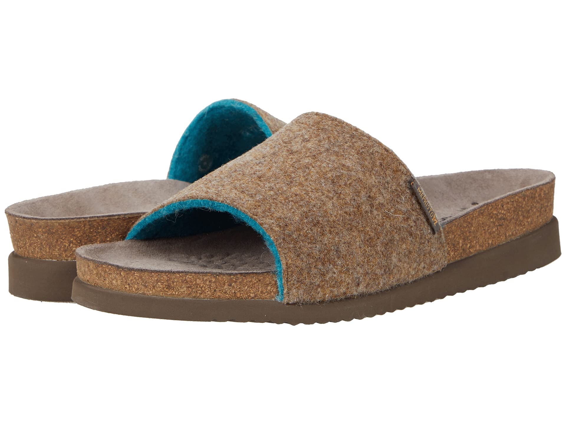 Mephisto Hanik Wool Sweety Taupe/Turquoise Taupe EU 40 (US Women's 10) B (M)