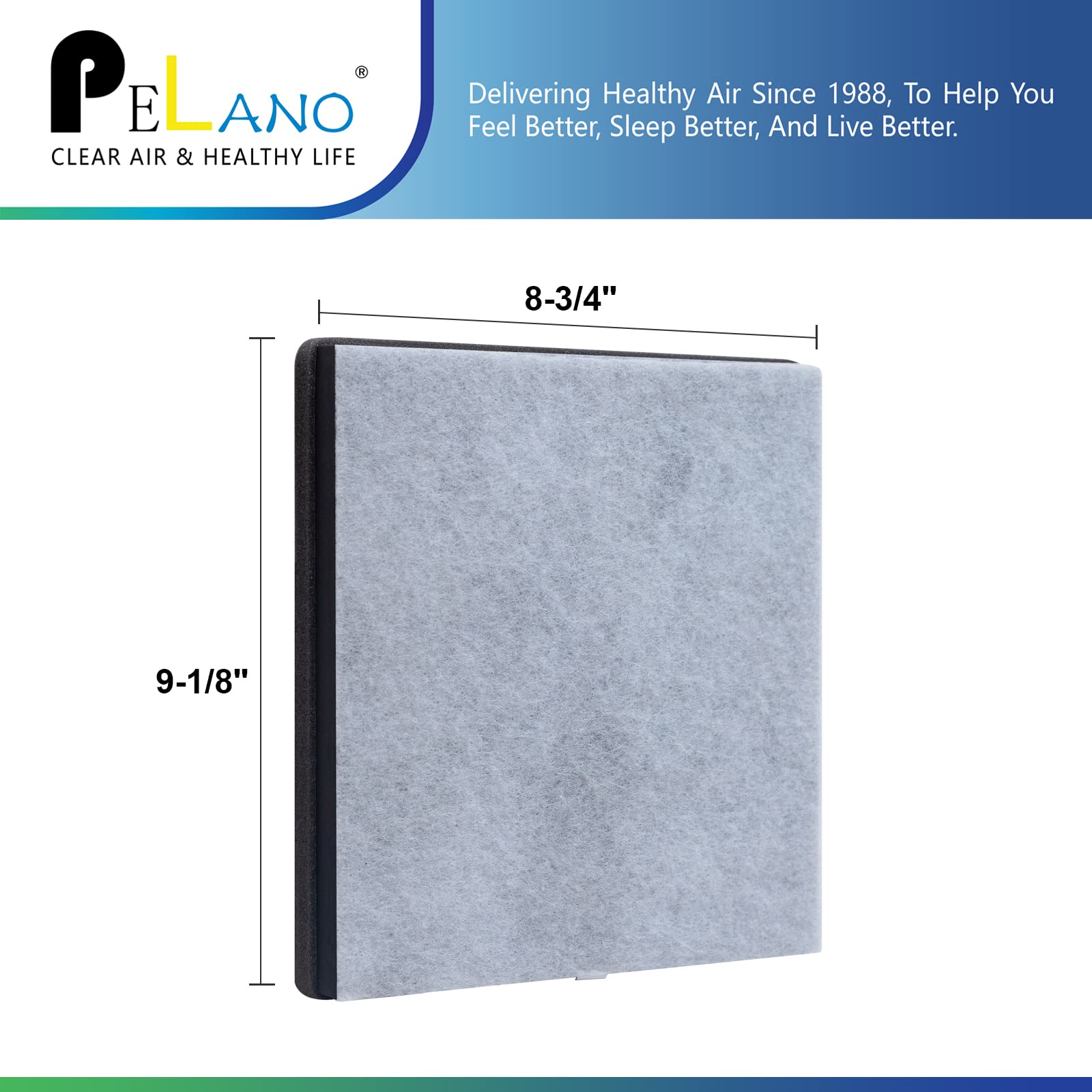 Pelano 3-in-1 True HEPA Replacement Filter Compatible with Pure Enrichment PureZone Air Purifier, Part # PEAIRFIL, 2 Hepa Filters
