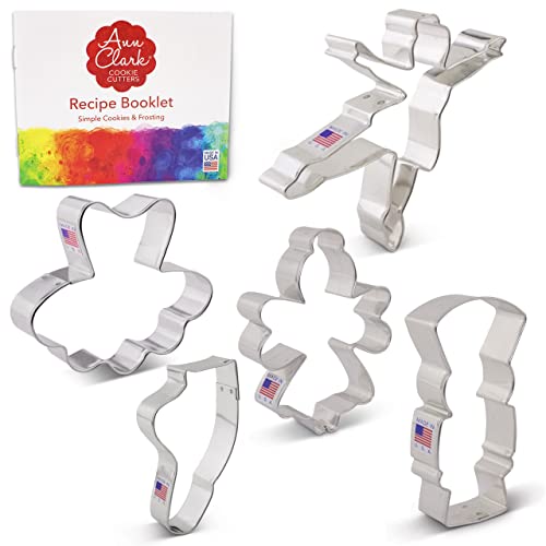 Nutcracker Ballet Cookie Cutters 5-Pc. Set Made in USA by Ann Clark, Nutcracker, Sugar Plum Fairy, Tutu, Ballerina, Ballet Slipper