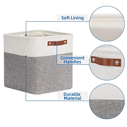 Temary 12 Inch Storage Baskets Foldable Fabric Storage Cubes 10PCs Storage Bins Organizer with Handles, Baskets for Organizing Clothes, Toys, Towels