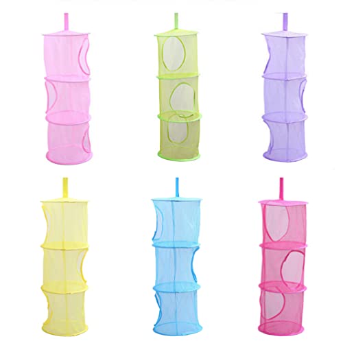 Zerodeko Hanging Mesh Space Saver Bags: Mesh Underwear Drying Bag 3 Compartments Underwear Basket Rose Red Clothes Hanging Dryer Laundry Shower Caddy Bathroom Storage Organizer