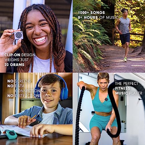 Mighty 3 Spotify & Amazon Music Player - Compatible with Bluetooth & Wired Headphones - 1,000+ Song Storage - Screen Free Music Player - No Phone Needed - (Black)