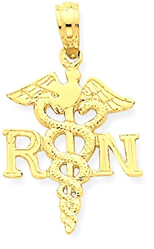 IceCarats 14K Yellow Gold R.n. Necklace Charm Pendant 25mm x 12mm Only