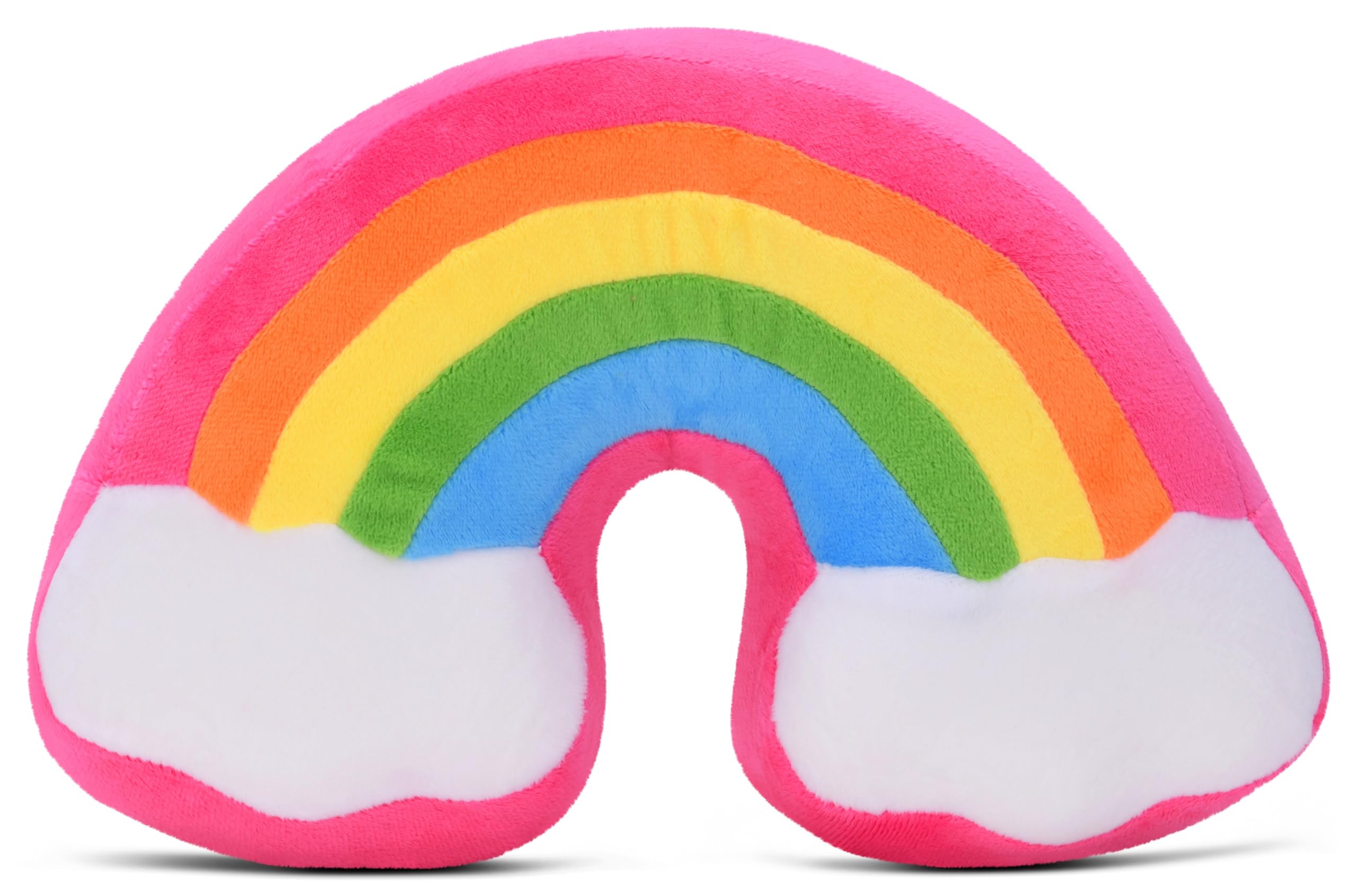 iscream Silky Fleece Covered 10.5" Slow Rise Squishy Rainbow and Clouds Shaped Stress Ball