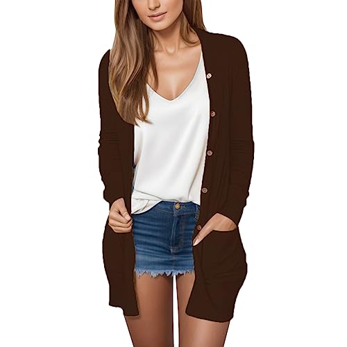 JMMSlmax Lightweight Fashion Summer Cardigan for Women Open Front Spring Fall Long Sleeve Casual Loose Cardigan Outerwear