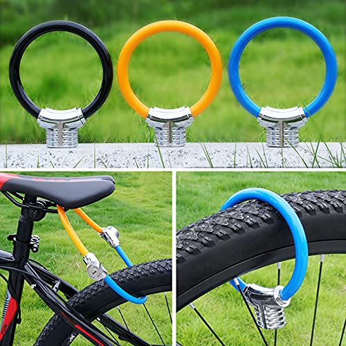 LEERIAN Bicycle Lock Portable Security Anti-Theft Ring Lock Alloy Bold Steel Cable Mountain Bike Lock with 2 Keys Student Gift,Black