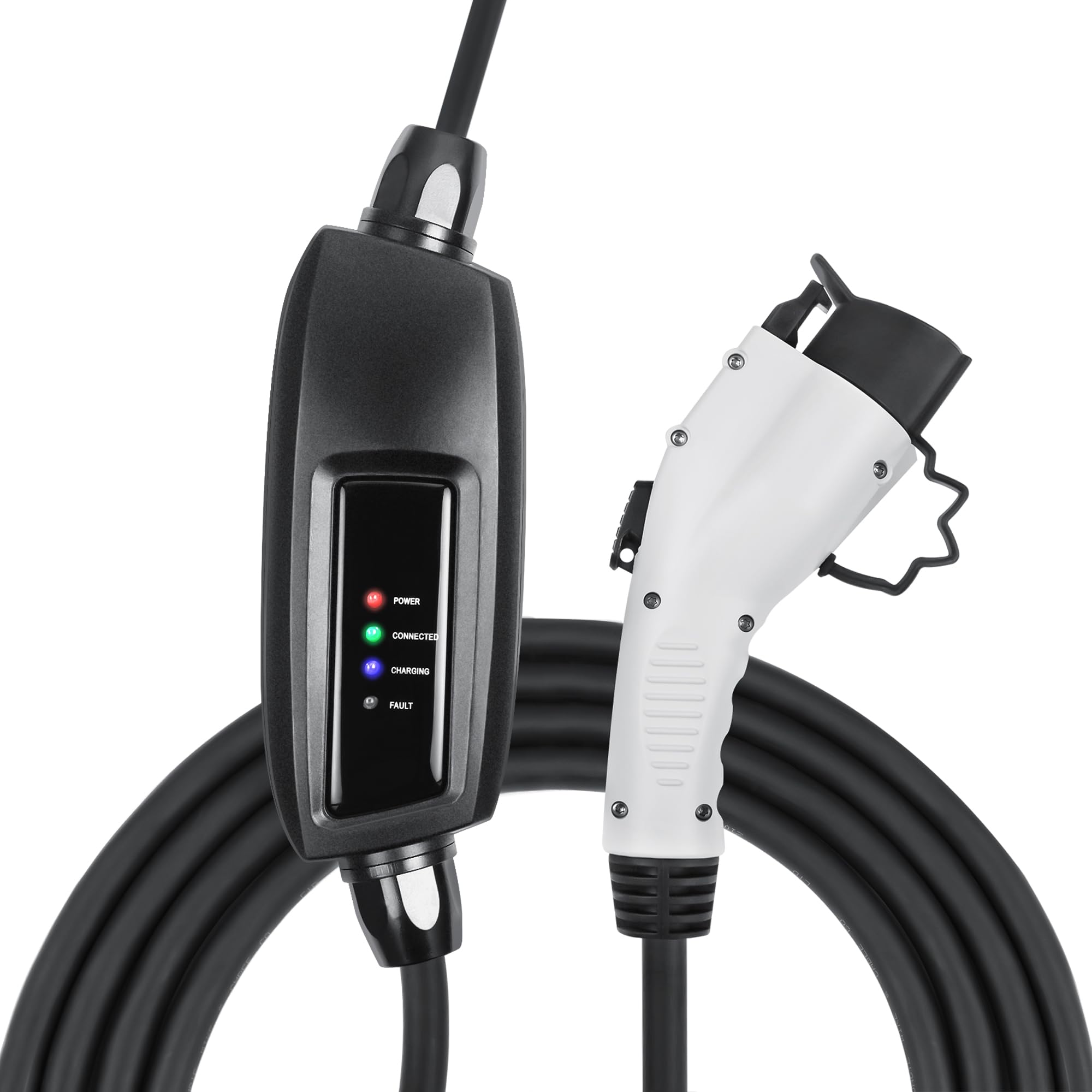 Lectron Electric Vehicle Charger 16 Amp - Level 1 EV Charger (110V) with 21ft Extension Cord & Nema 5-15 Plug Compatible with All J1772 EVs