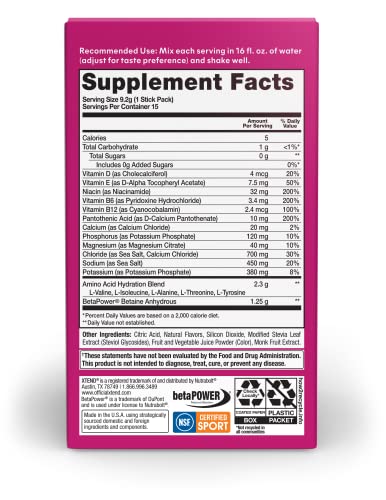XTEND Healthy Hydration | Superior Hydration Powder Packets | Electrolyte Drink Mix | 3 Essential Amino Acids | NSF Certified for Sport | 15 Sticks,