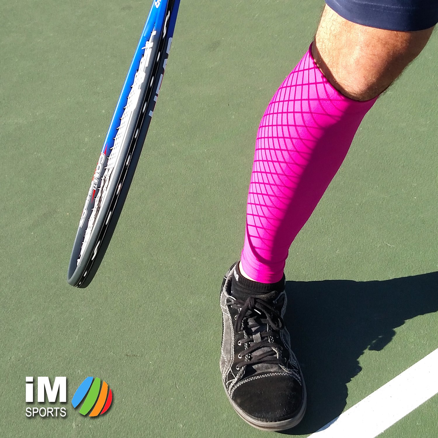 iM Sports BASELINE Tennis Calf Compression Sleeve + Reduce Injury + Unisex + Made in USA - Brown - X-Small/Small - Single