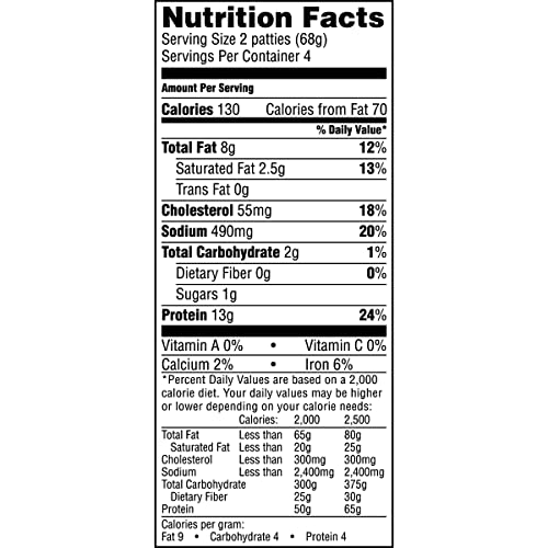 Jimmy Dean, Fully Cooked Turkey Sausage Patties, 8 count