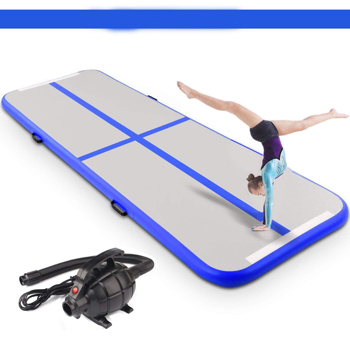 Lucear Inflatable Air Gymnastics Mat Training Mats 10ft/13ft/16ft/20ft Gymnastics Tracks for Home Use/Training Blue