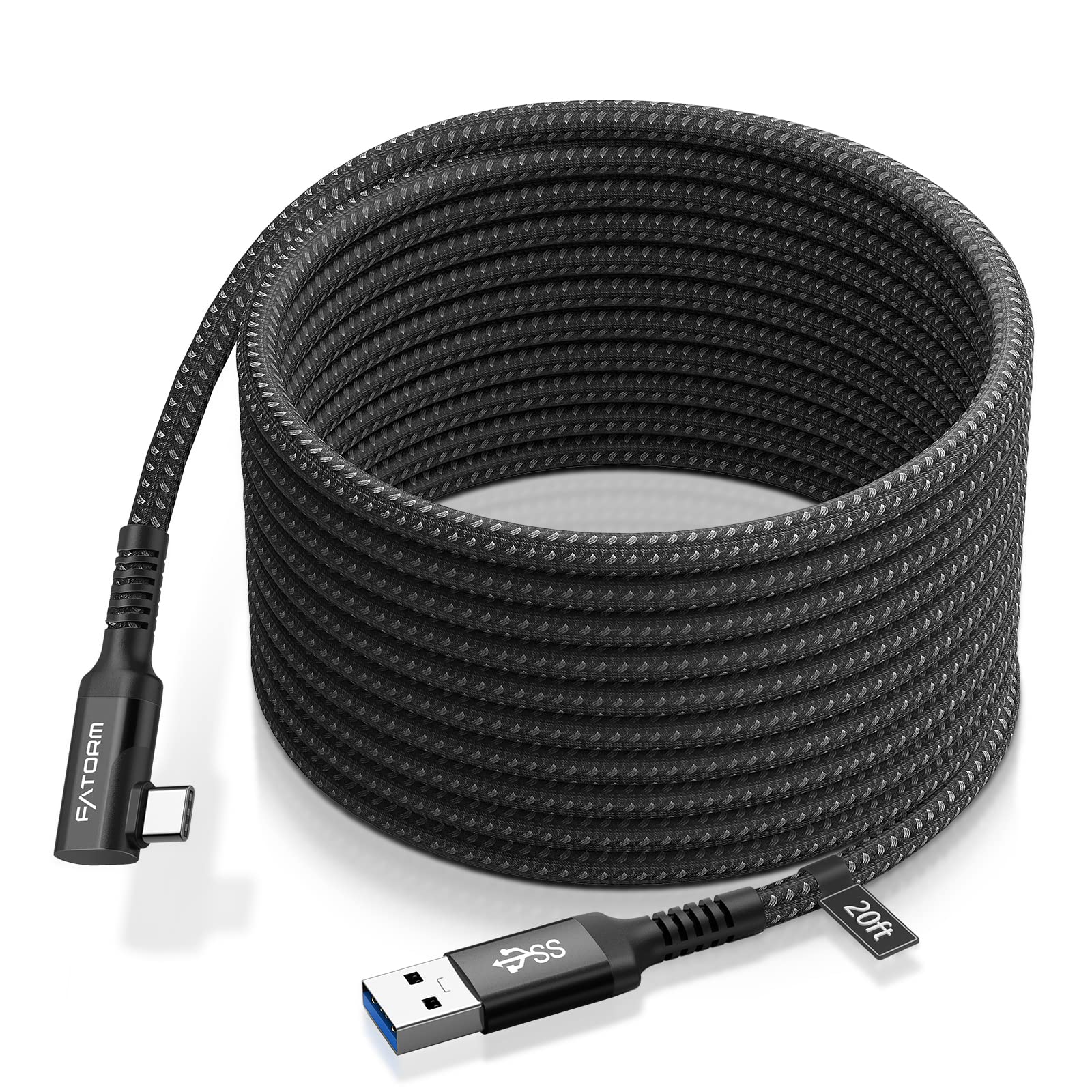 Miaeueu Link Cable 19FT Compatible for USB 3.2 Gen 1 Type A to C Charging Cable for Headset Gaming PC, High Speed Data Transfer and Fast Charge