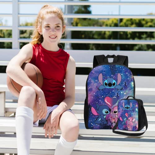 ZINSAN 3 PCS Backpack School Bookbag Backpack With Lunch Bag Pencil Bags for Teen Girls Students