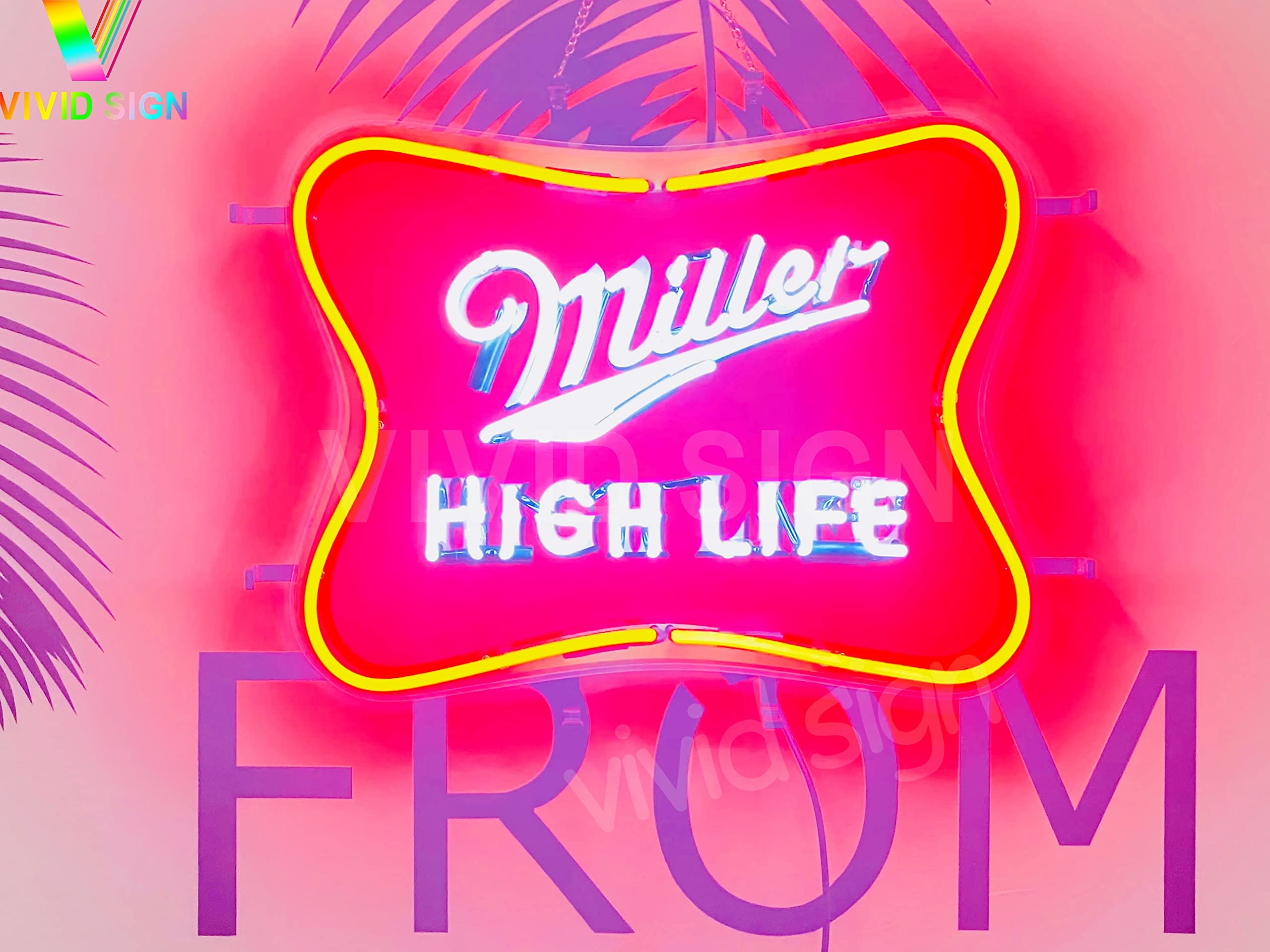 Queen Sense 20"x16" Miller High Lifes Neon Sign Light Lamp with HD Vivid Printing Tech Artwork A120MHLLVVD