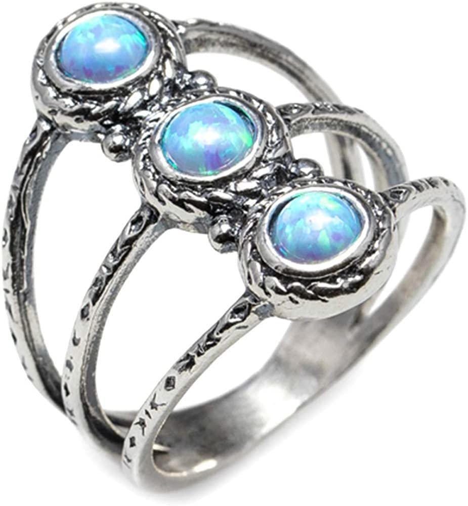 Joolala created fire opals Sterling Silver Womenâs Ring â 925 Silver Rings for Women â Elegant and Stylish Design â Various Models â Gorgeous Oxidized Finish â Ideal Promise Ring, Anniversary (10)
