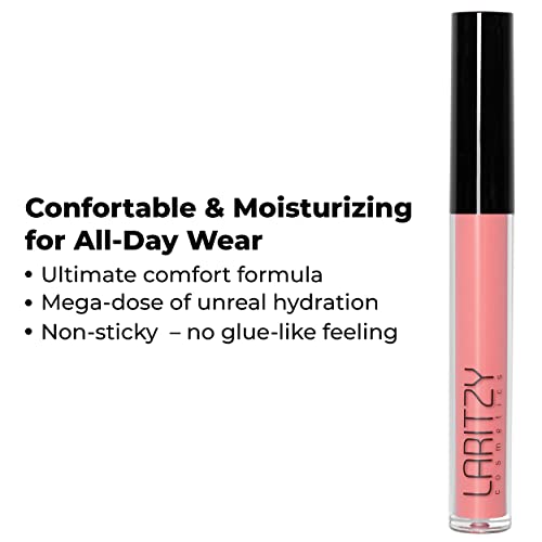 LARITZY COSMETICS Holographic Lip Gloss β Hydrating Non-Sticky Topcoat β 3.1 g (0.1 oz) (Curve)