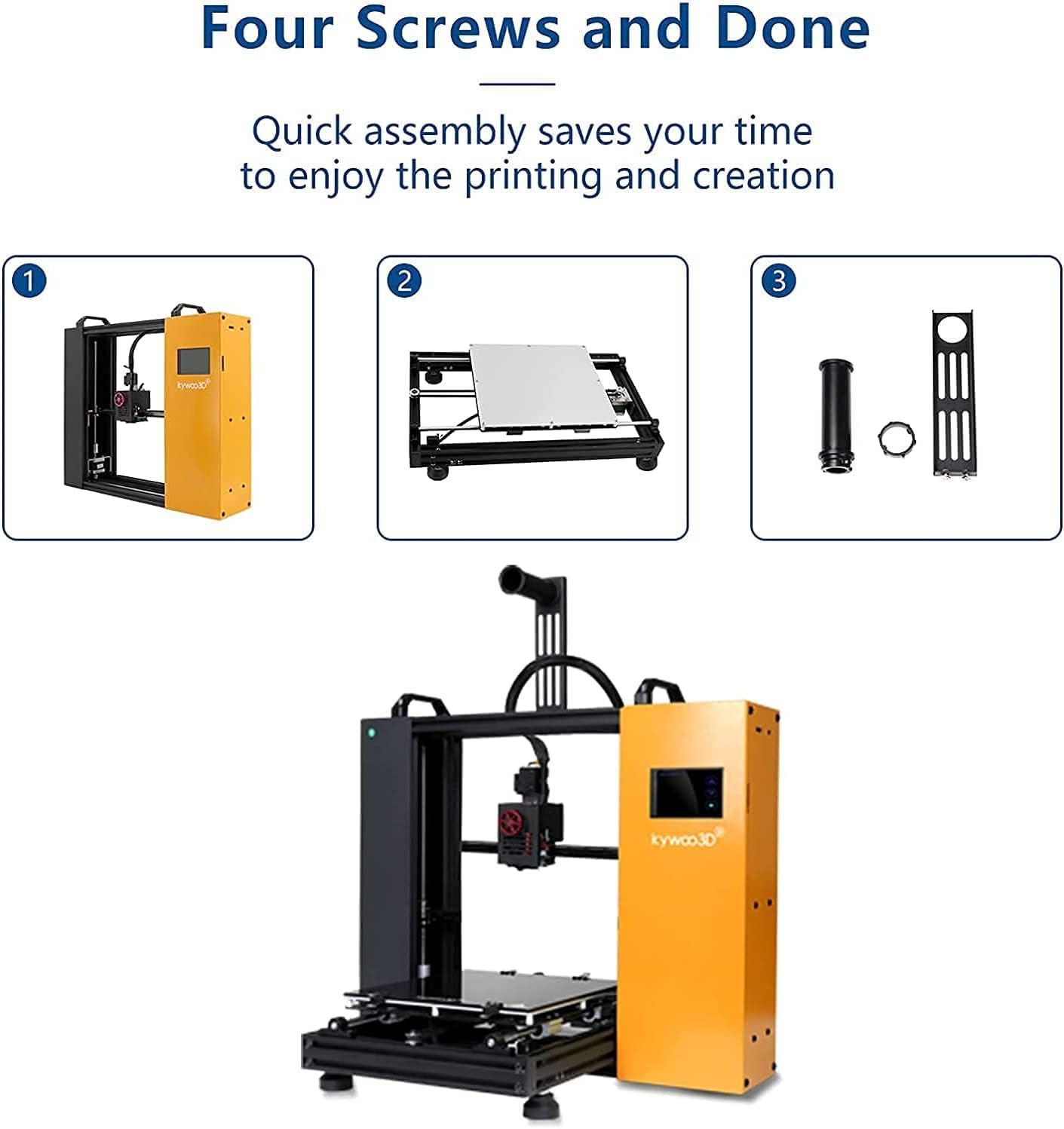 Kywoo Tycoon Max 3D Printer, 300x300x230 mm Print Size, with Auto Leveling, Direct Drive Extruder, Touch Screen, Dual Y-Axis Z-Axis with Resume Printing Function, 32-bit Motherboard Ultra-Quiet