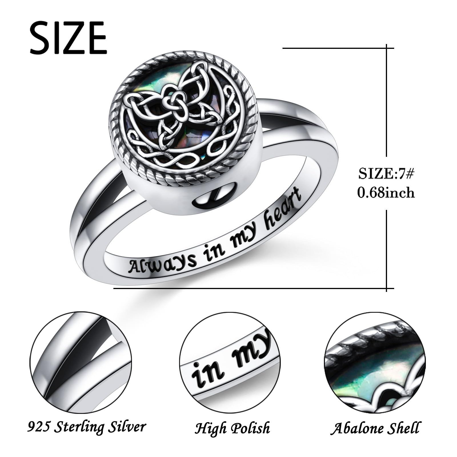Mother's Day Evil Eye Ring S925 Sterling Silver Adjustable Eye Rings for Women Jewelry