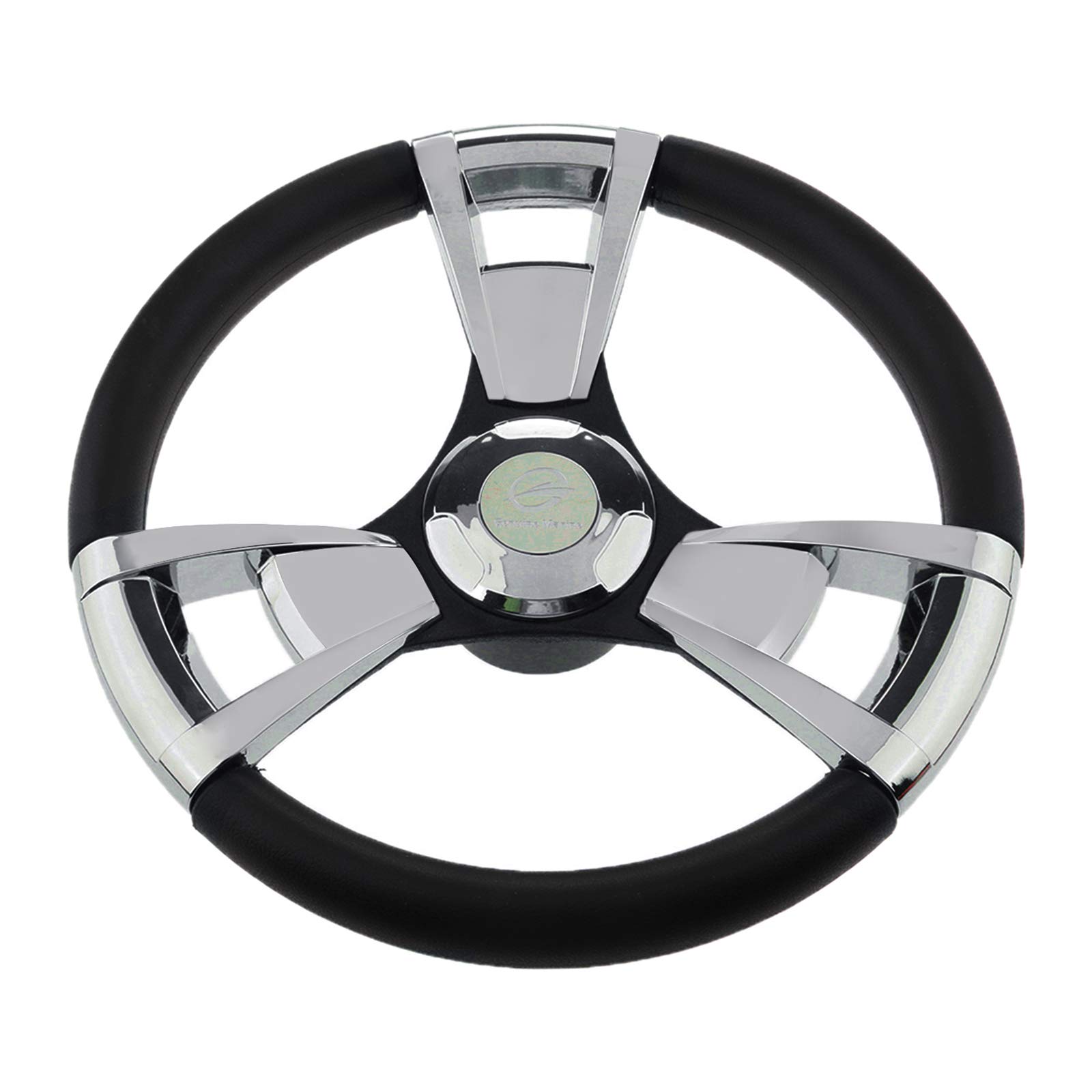 Homyl Stainless Steel 3 Polished Spoke Steering Wheel 350mm For Marine Boat