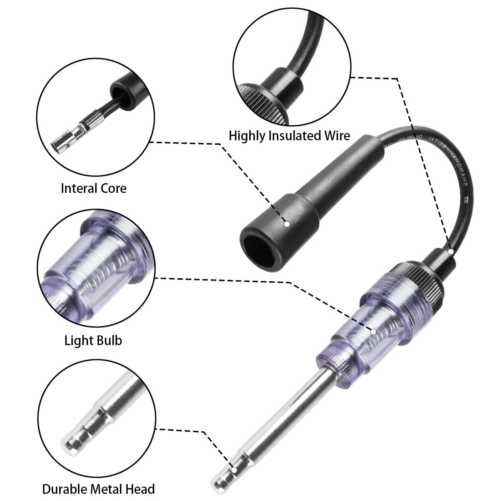 Patonu Small Inline Spark Plug Tester, Engine Ignition Tester, Armature Diagnostic Detector Tool, for Car, Motorcycles, Lawn Mowers, Small Motor Vehicles