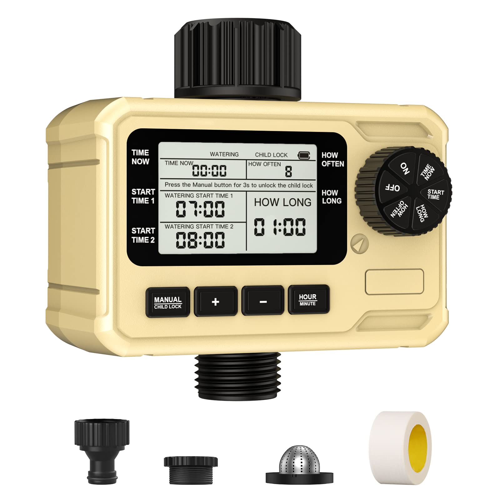 Sprinkler Timer, Programmable Water Timer for Garden Hose, Automatic/Manual Watering, IP65 Waterproof, Ideal for Outdoor Garden Faucet, Drip Irrigation System, Yard/Lawn Watering,