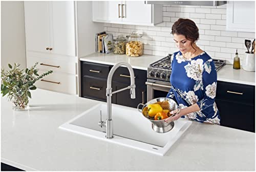 Ruvati 30 x 20 inch Drop-in Topmount Granite Composite Single Bowl Kitchen Sink - Midnight Black - RVG1030BK