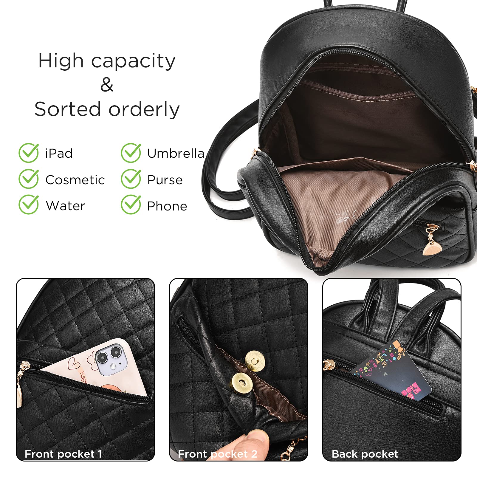 Mini Backpack for Women Small Size Teen Girls Backpacks Purses Leather Shoulder Bag Schoolbag Light Blue