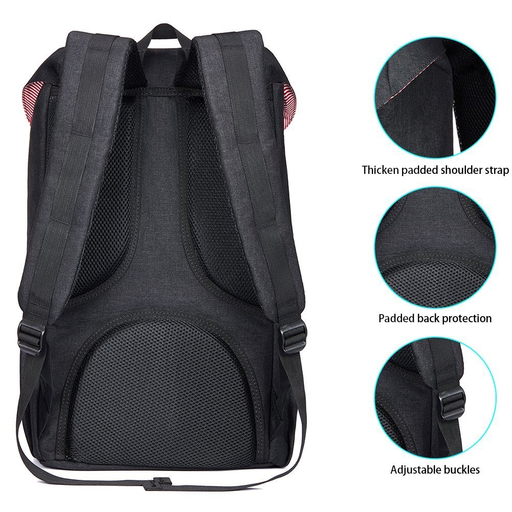 KAUKKO Travel Laptop Backpack, Outdoor Rucksack, Causal backpack Fits 15.6"(Nylon Grey)