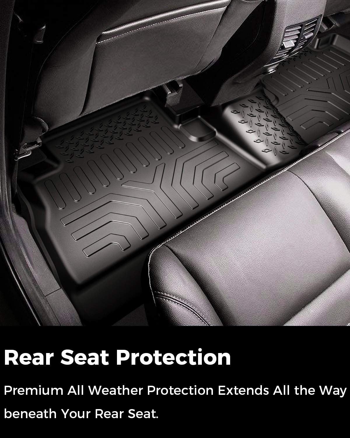 ISSYAUTO Floor Mats Liners, Compatible with 2013-2019 Escape 2013-2018 C-Max, All Weather Guard Floor Liners TPE Car Mats Waterproof 1st and 2nd Row, Black
