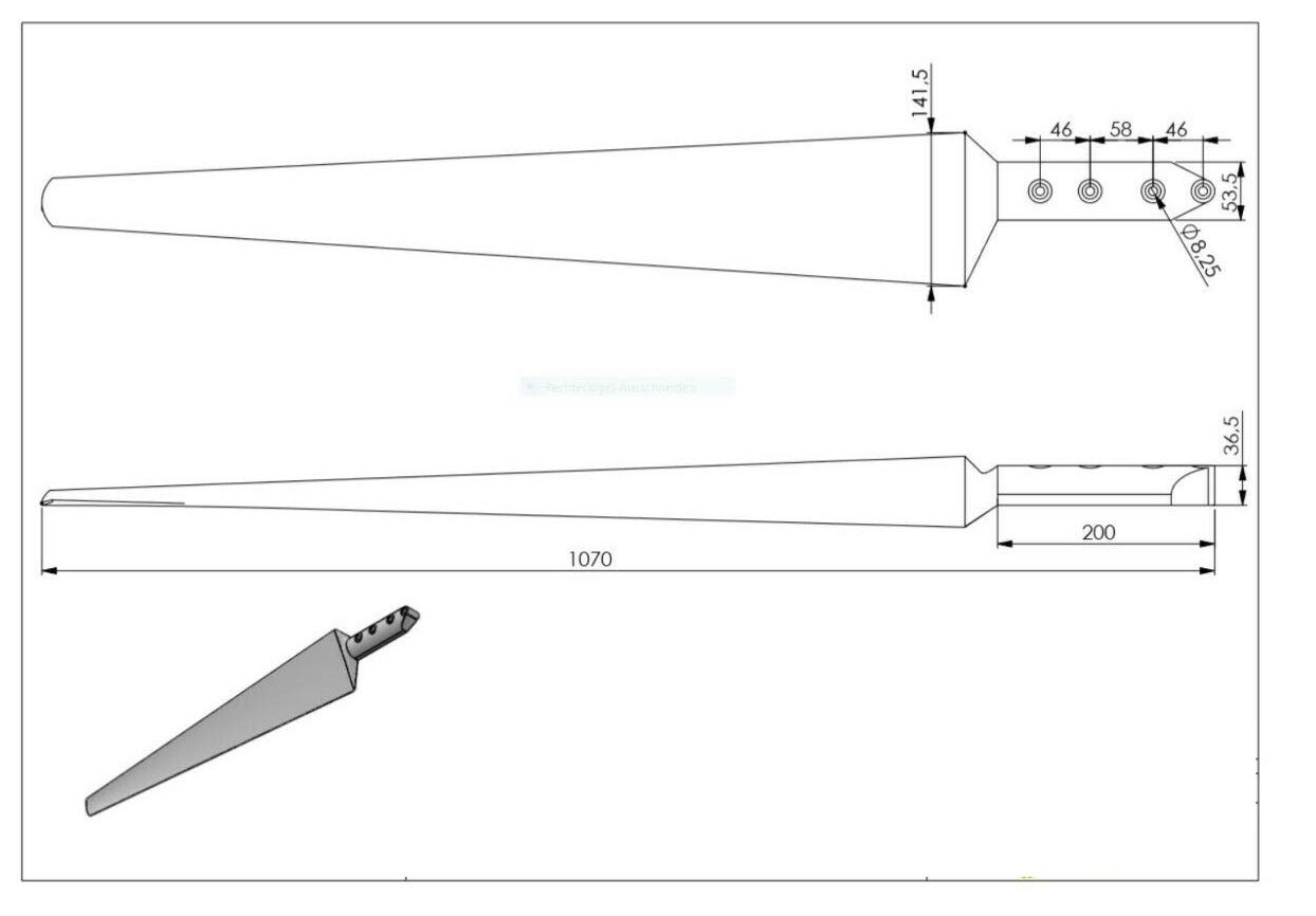 ISTABREEZE Repeller KIT Ø 2,25m, High Speed Wings for Wind Turbine (Black)