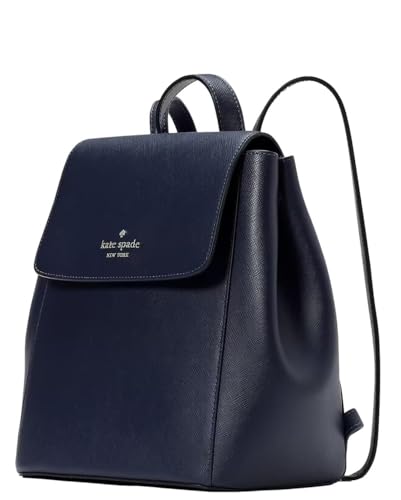 Kate Spade New York Women's Madison Saffiano Leather Flap Backpack, Parisian Navy
