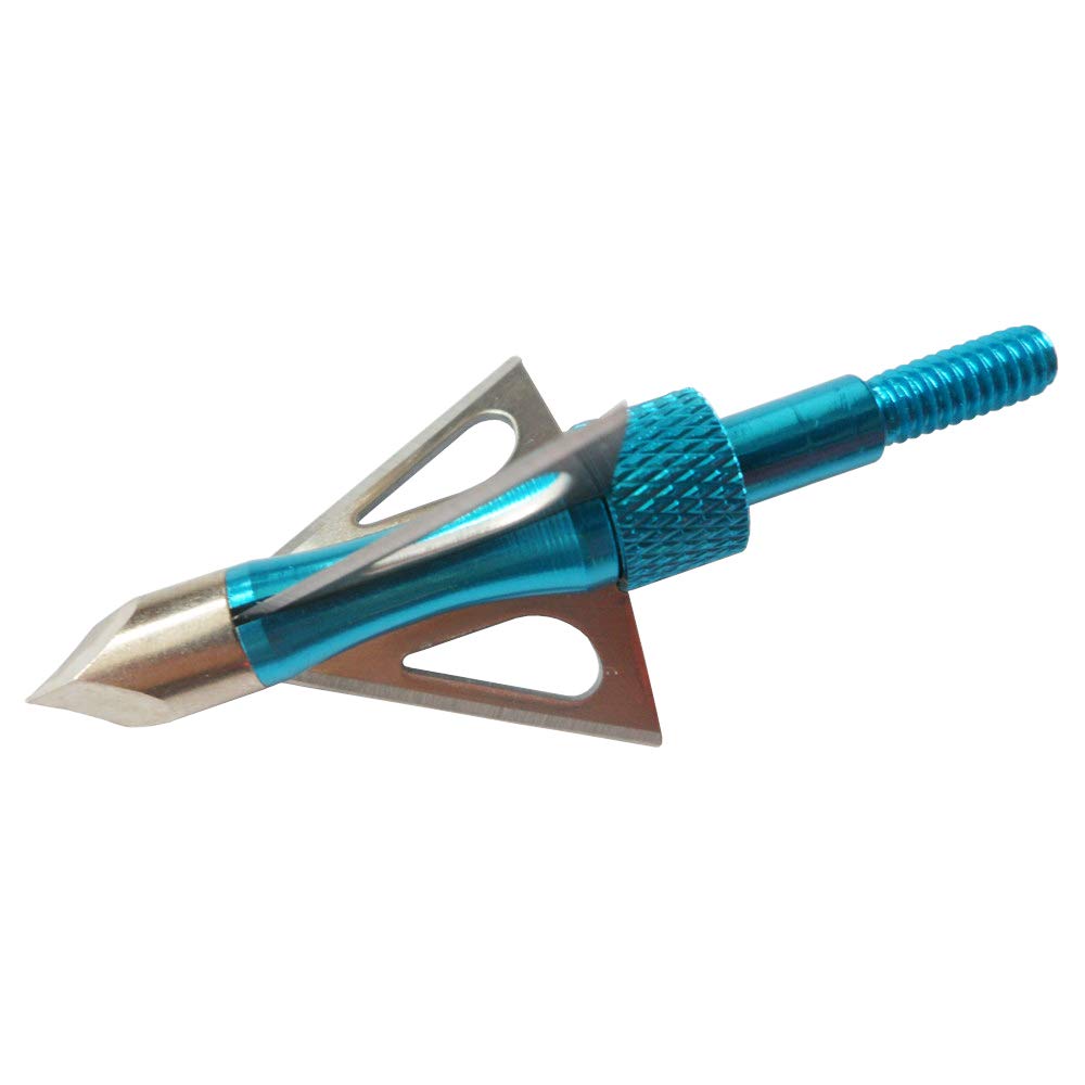 Jocoo 12PK 3 Blades Hunting Broadheads 100 Grain Screw-in Arrow Heads Arrow Tips Compatible with Crossbow and Compound Bow + 1 PK Broadhead Storage Case (Blue 12-ZZ)