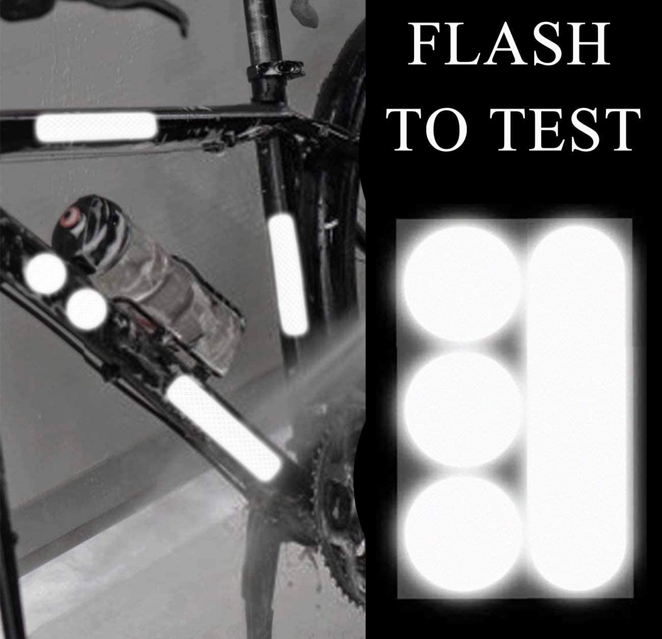 KOOUMOS 30pcs Reflective Decals Reflective Stickers Safety Warning Sticker Tapes Waterproofsp High Intensity Night Visibility Adhesive for Helmets Motorbike 1.18 x 3.25 Inch(3x8cm)