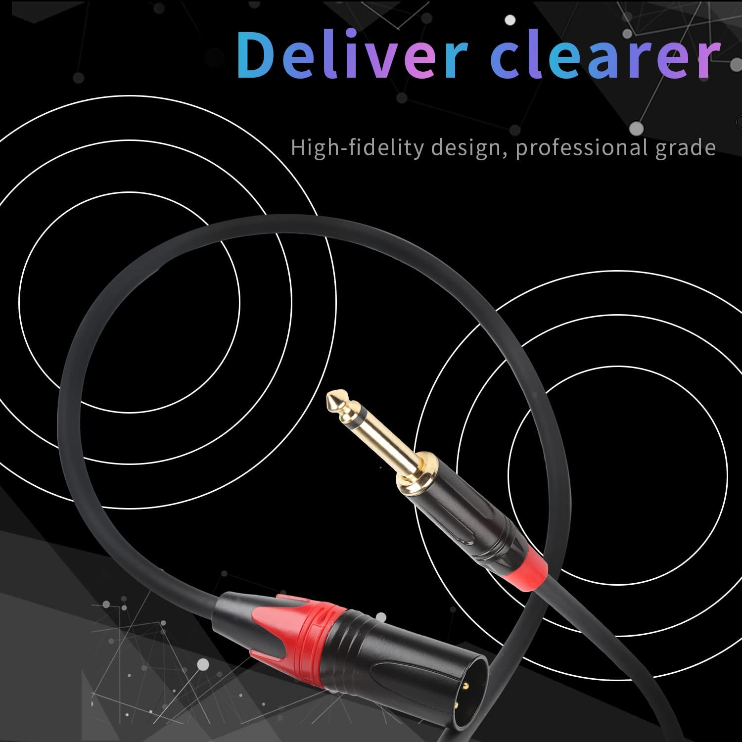 QSDXNYDC XLR Microphone Cable XLR Male to 1/4"(6.35mm) Mono Plug Interconnect Cable, Powered Speakers, Stage, DJ, Studio Sound Consoles