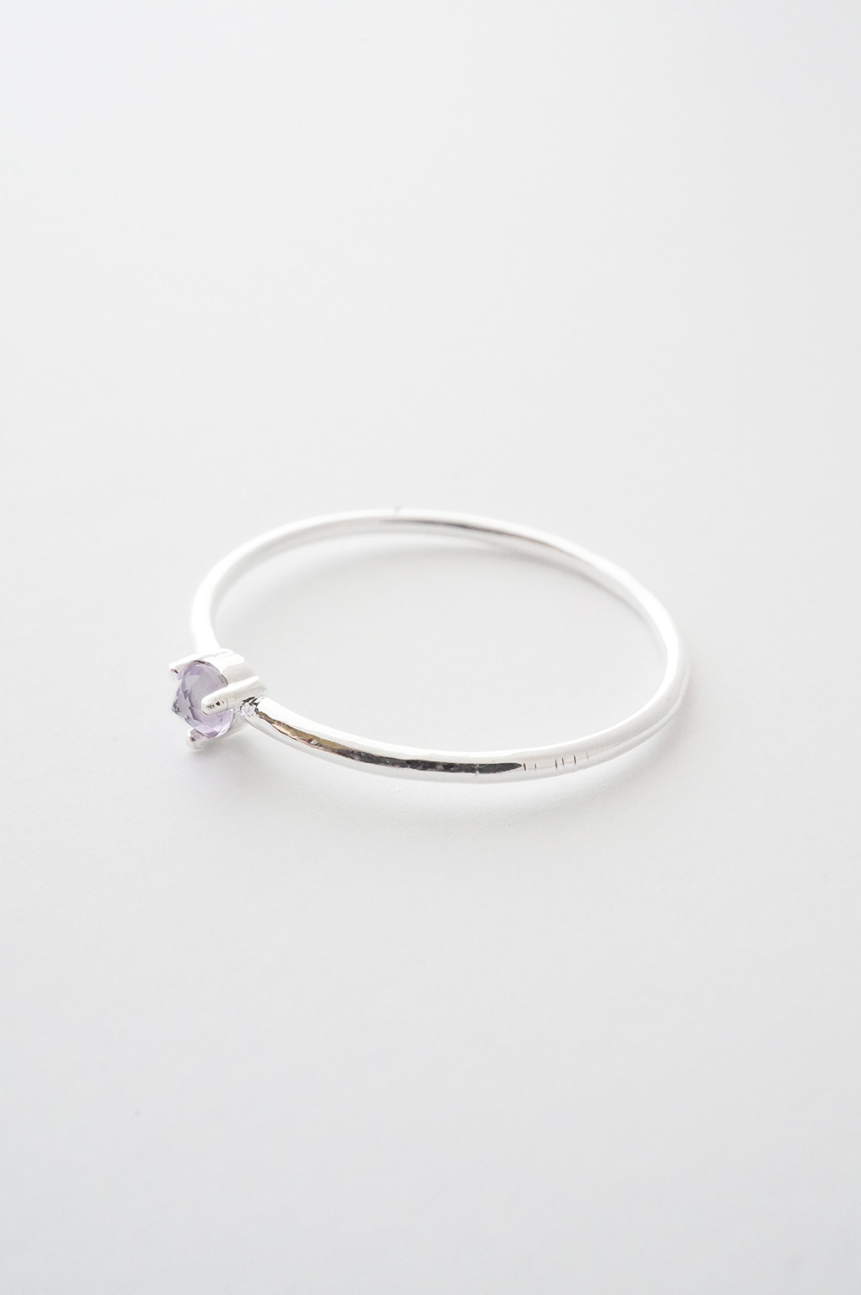 Honeycat Purple Amethyst Crystal Point Ring in Gold, Rose Gold, or Silver | Minimalist, Delicate Jewelry (Silver, 7)