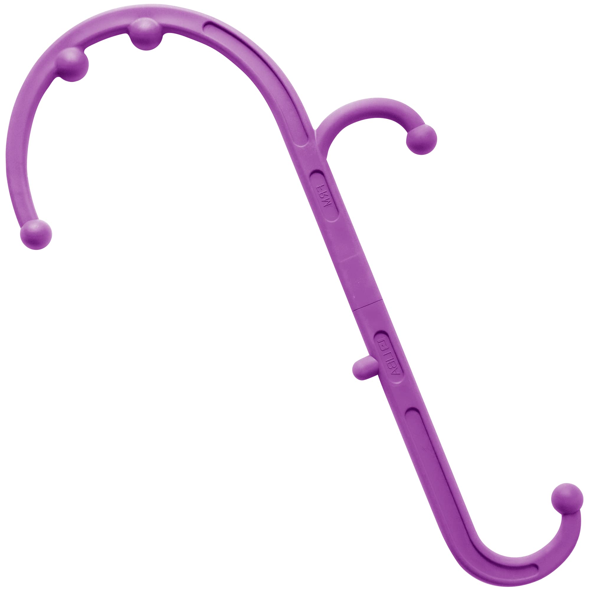 LiBa Back and Neck Massager - Trigger Point Massage Tools for Pain Relief and Self Massage Hook Therapy Handheld Back Neck Shoulder Massager Purple - Gift for Women & Men