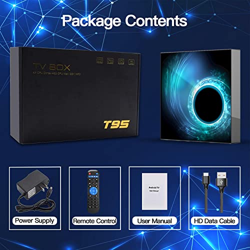 Upvivi Android TV Box 10.0 OS with 2GB RAM 16GB ROM Smart Android Box with Allwinner H616 Quad-core Supports 2.4G/5.0GHz Dual-WiFi 6K Utral HD Bluetooth 4.0 Android TV Boxes
